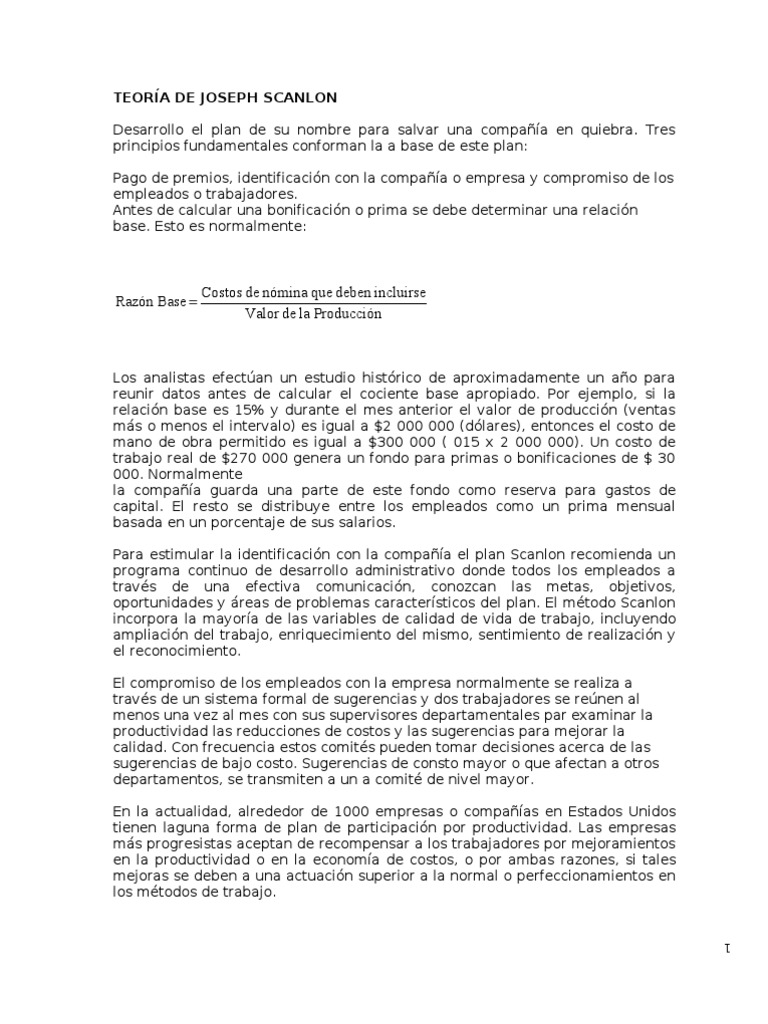 Teoría de Joseph Scanlon | PDF | Salario | Euro