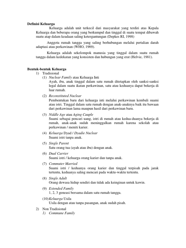Bentuk Keluarga | PDF