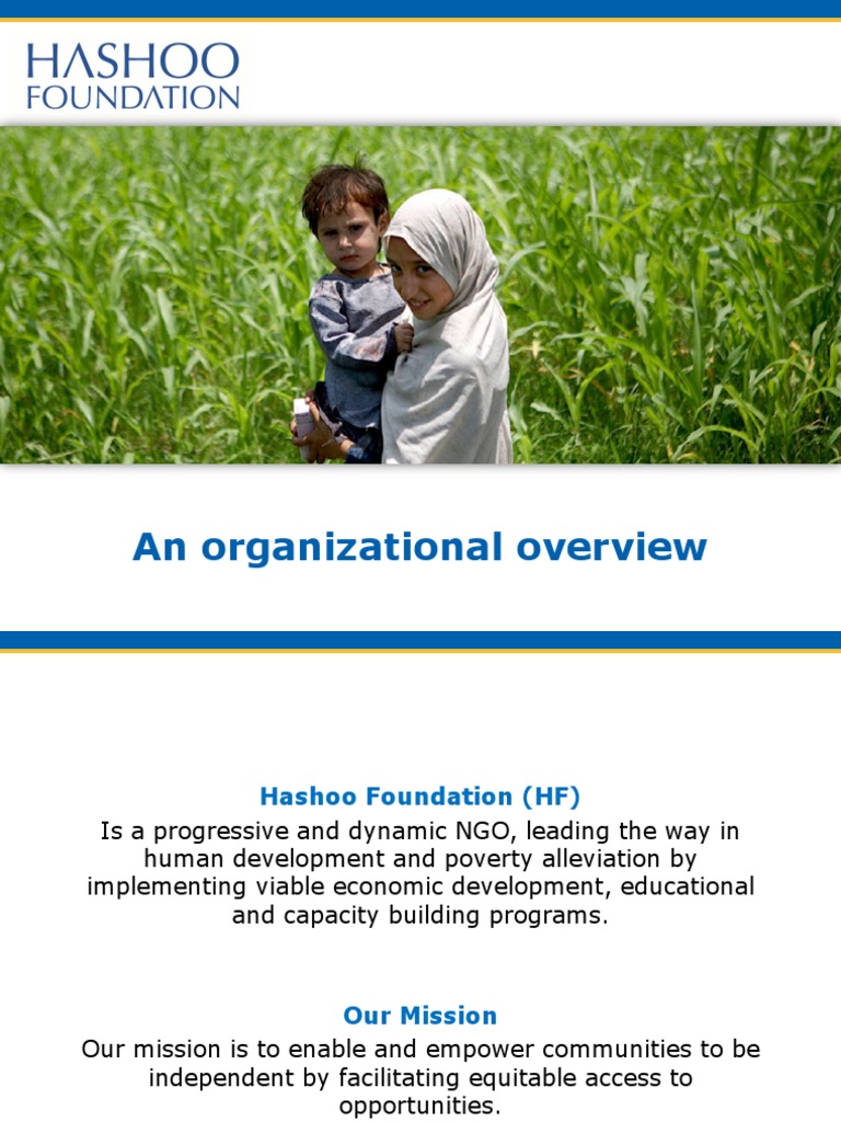 Hashoo Foundation Organizational Overview - Focus On Women's Empowerment | PDF | Emergency ...