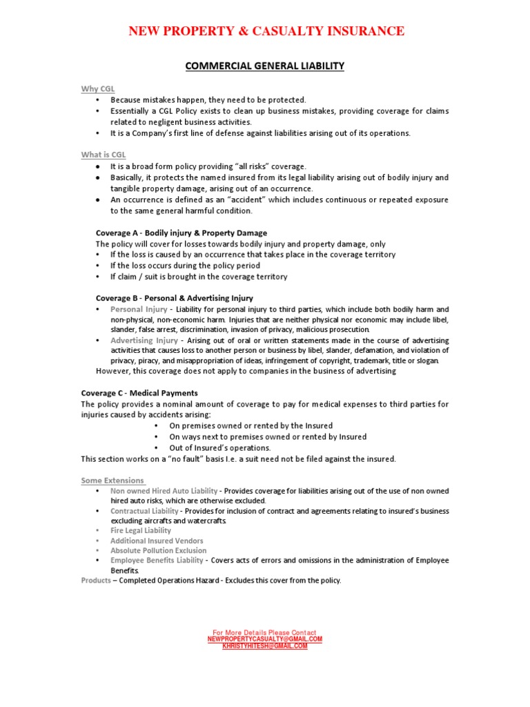 Commercial General Liability | PDF | Insurance | Defamation