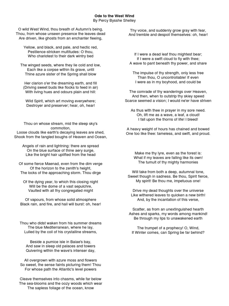 Ode to the West Wind | Nature | Fiction & Literature