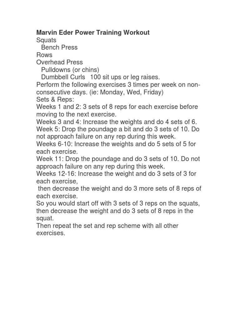 Marvin Eder Routine | PDF | Determinants Of Health | Athletic Sports
