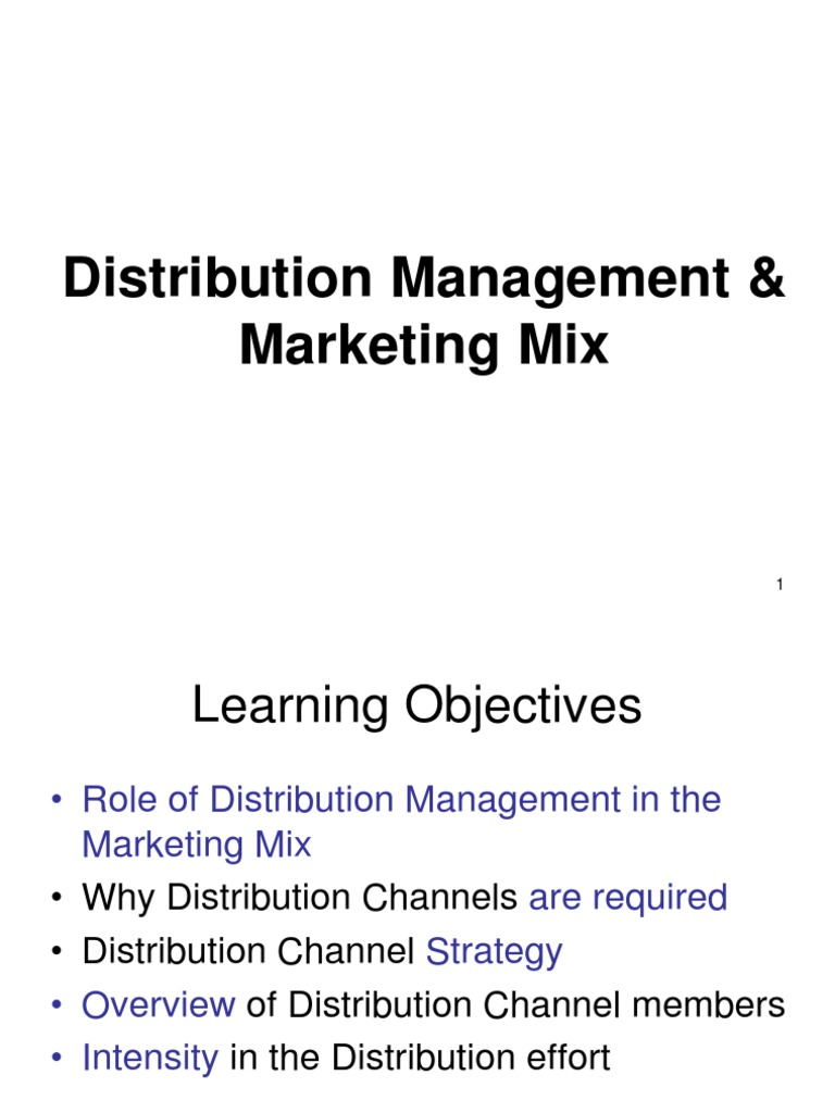 Distribution Management and Marketing Mix | PDF | Retail | Strategic ...