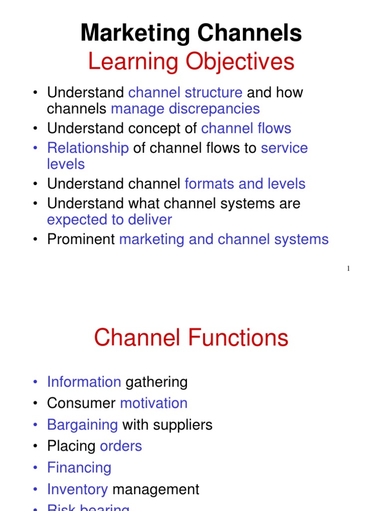Learning Objectives: Marketing Channels | Download Free PDF | Retail ...