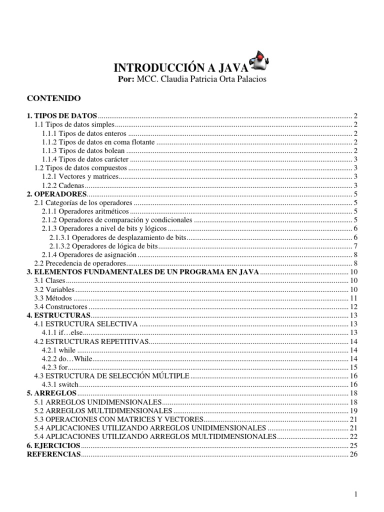 Manual Introducción A Java Pdf Estructura De Datos De Matriz Java Lenguaje De Programación