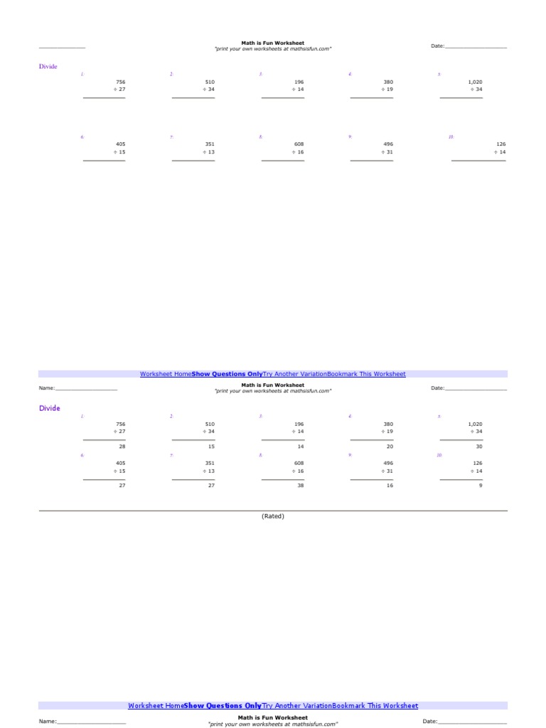 Math Is Fun Worksheet | PDF | Worksheet | Numbers