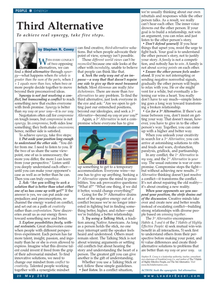 The Third Alternative | PDF | Leadership | Psychological Concepts