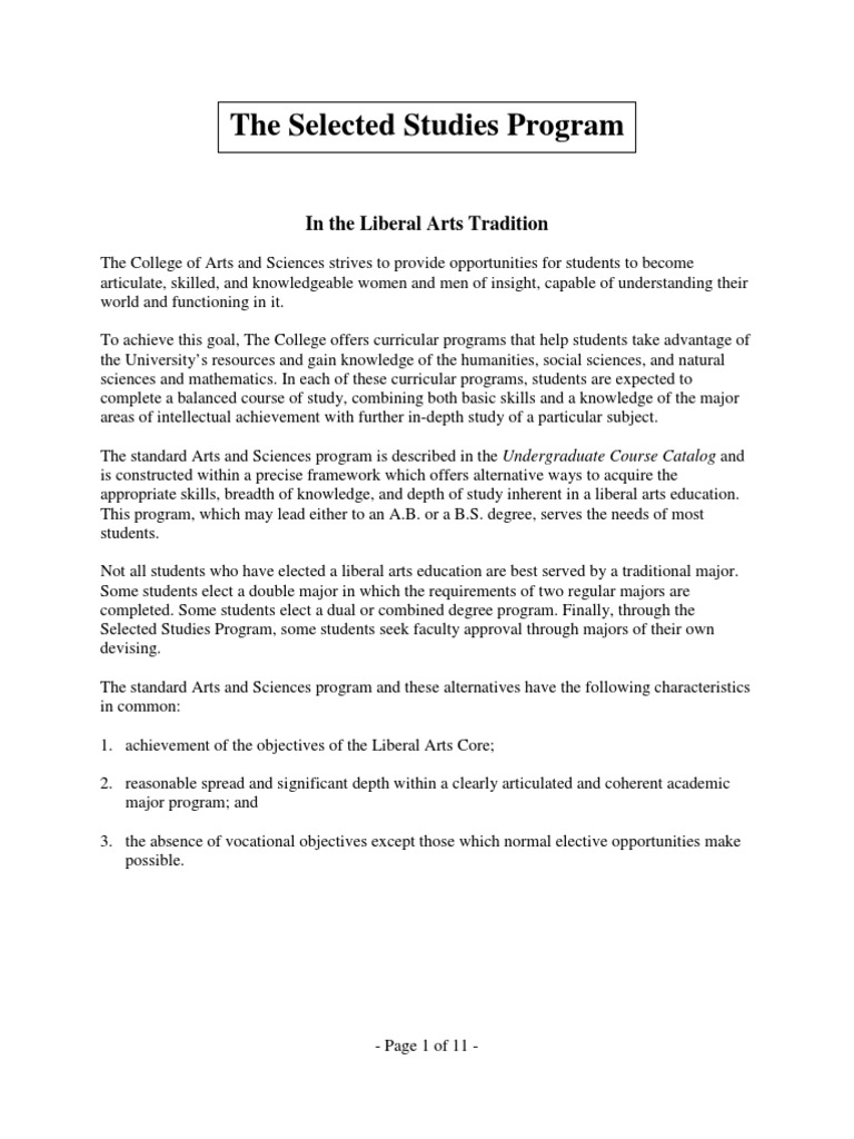 Selected Studies Major Application | PDF | Curriculum | Academic Degree