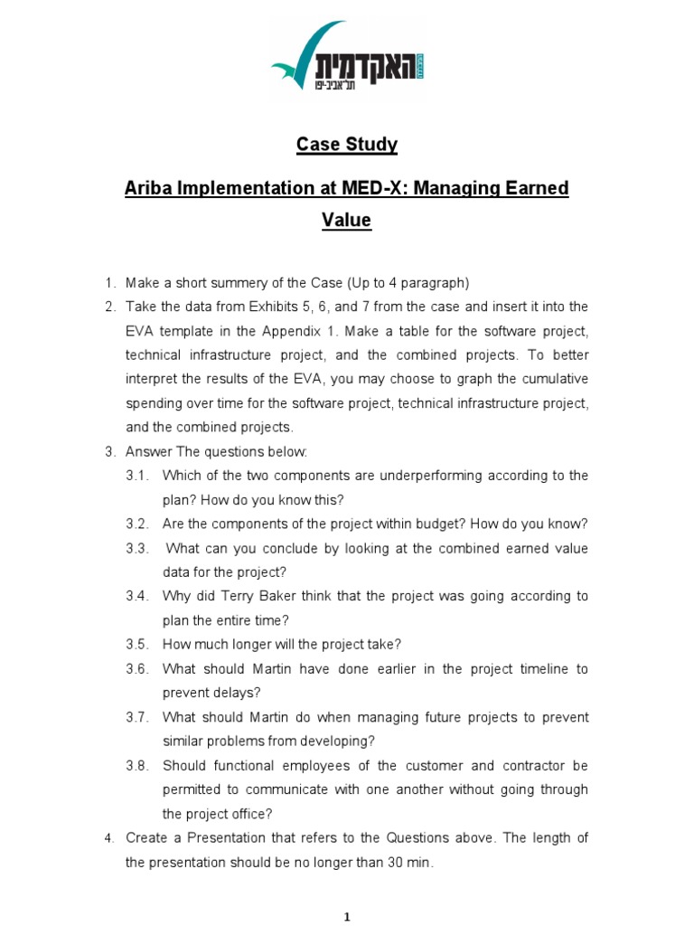 Ariba Implementation at MED-X - Case Study Questions | PDF | Business