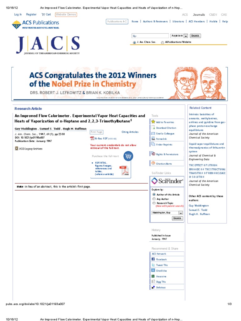An Improved Flow Calorimeter | PDF | Heat | Chemistry