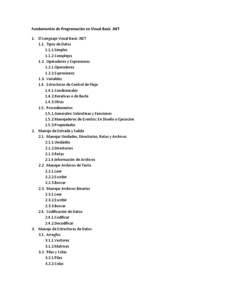 Guía de Visual Basic .NET Básico | PDF