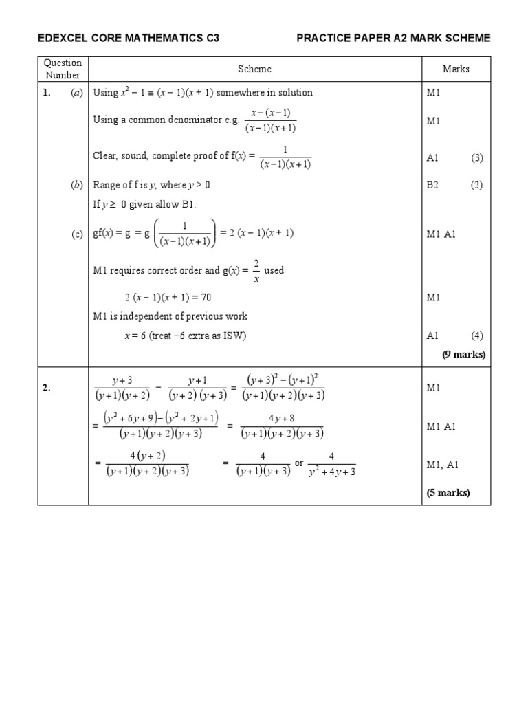 Practice Paper A2 MS | PDF | Teaching Mathematics | Mathematical Analysis