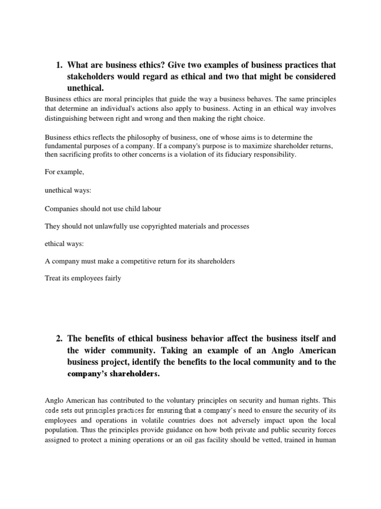 Business Ethics | PDF | Business Ethics | Stakeholder (Corporate)