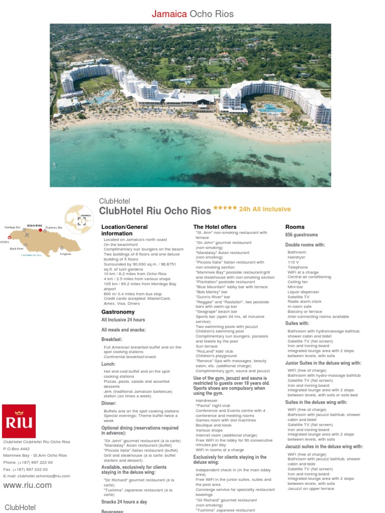 ClubHotel Riu Ocho Rios | PDF | Buffet | Restaurants