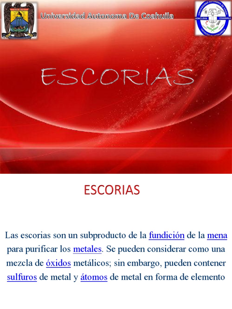ESCORIAS | PDF | Alto horno | Hierro