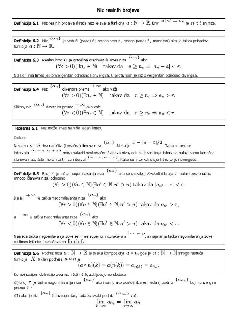 Nizovi Matematika | PDF