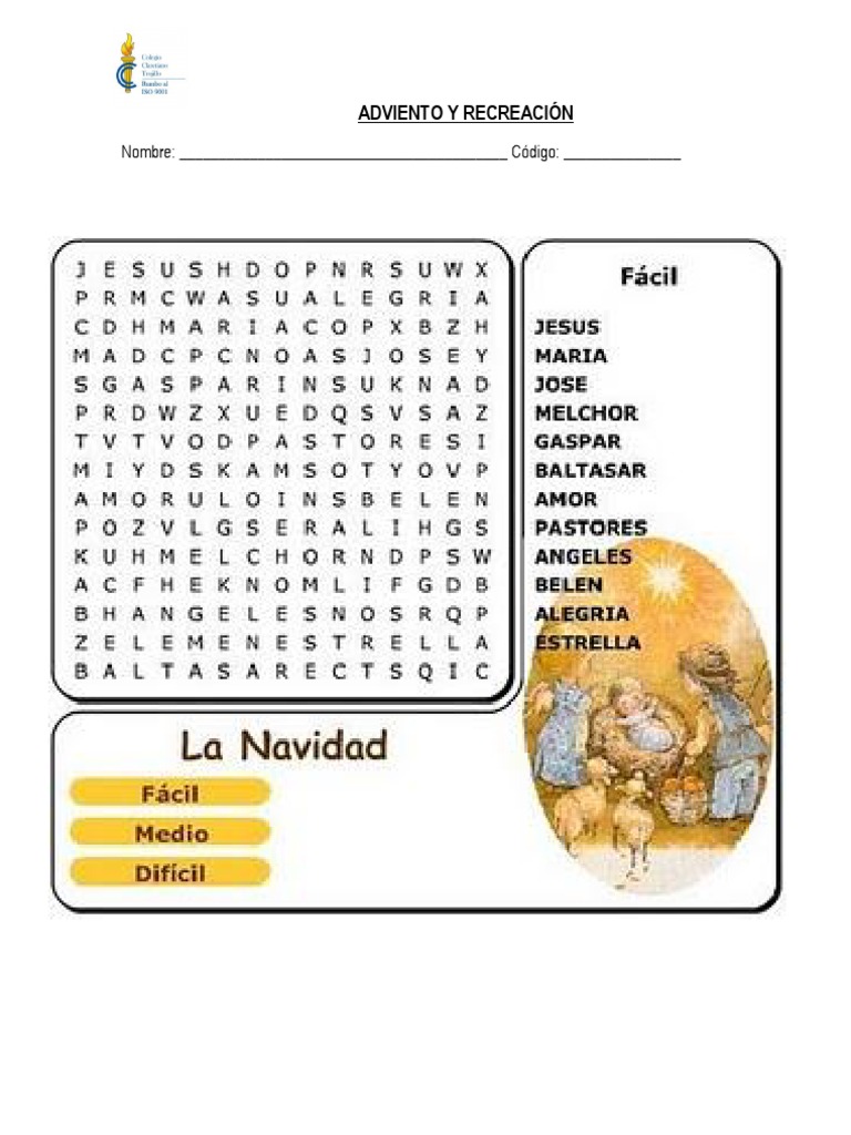 Crucigramas Navideños Para Imprimir Crucigrama Navideño En Español