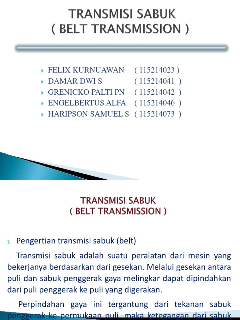 Transmisi Sabuk | PDF