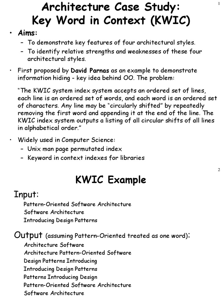 KWIC | Download Free PDF | Subroutine | Input/Output