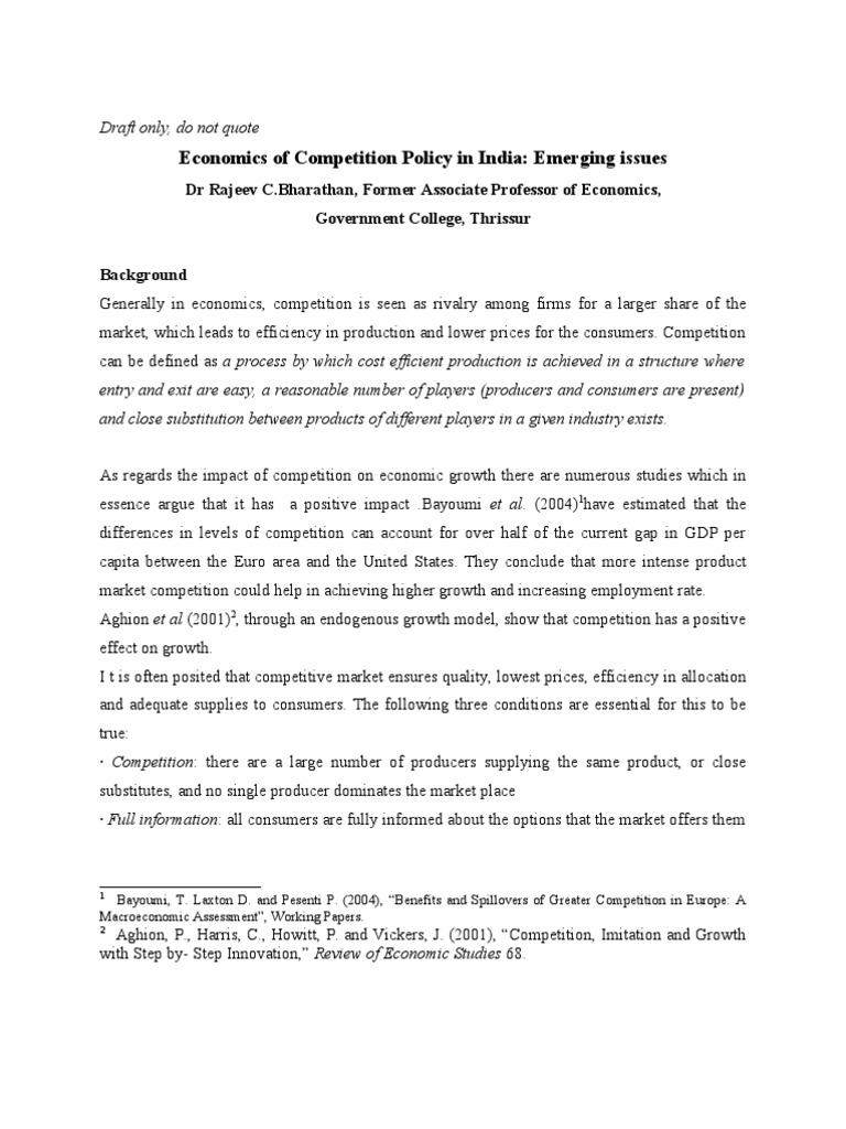Competition Policy in India: Key Insights | PDF | Competition Law ...