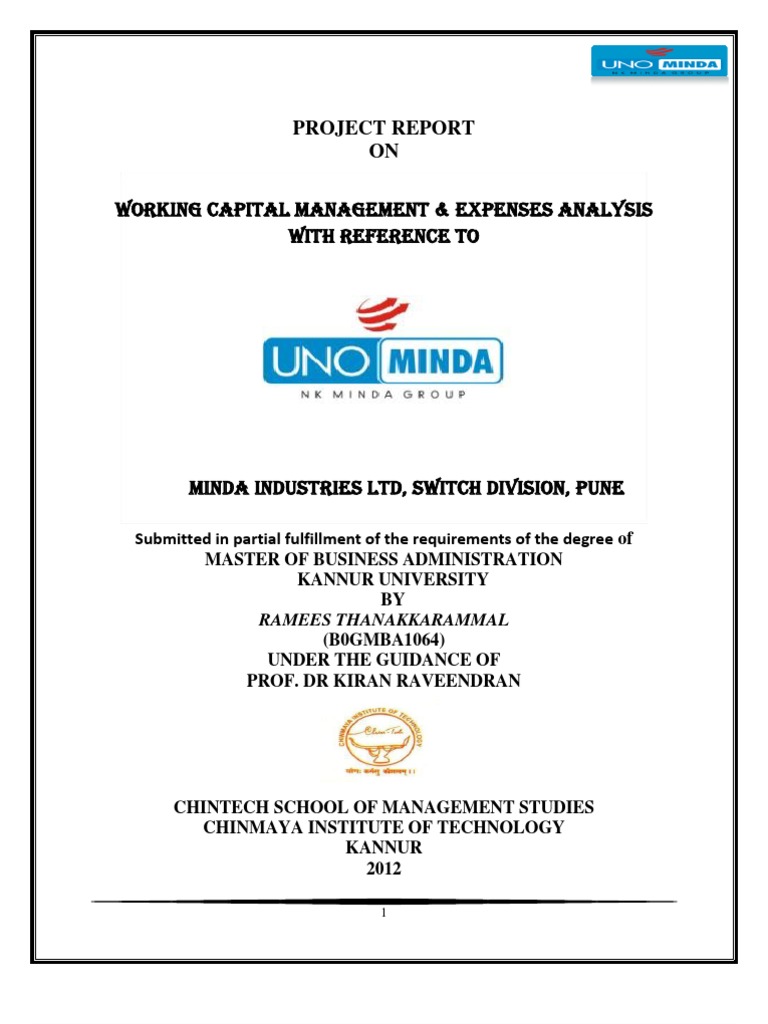 Uno Minda Rameez | Working Capital | Financial Capital | Free 30-day Trial | Scribd