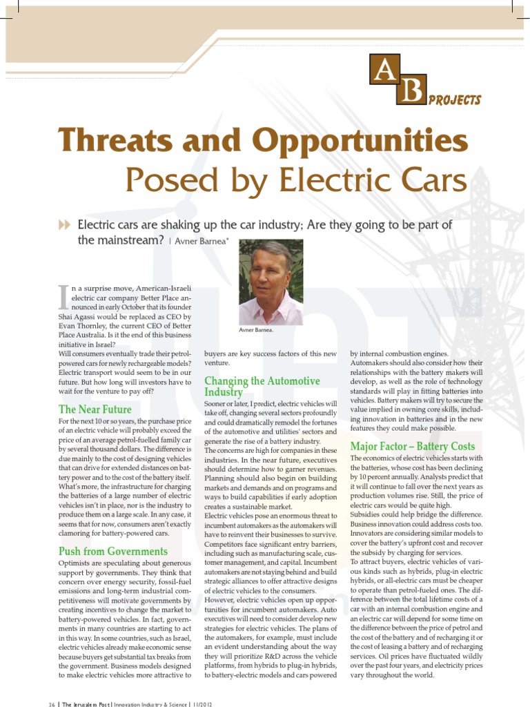 Barnea On Electric Cars1 | PDF | Electric Car | Hybrid Vehicle