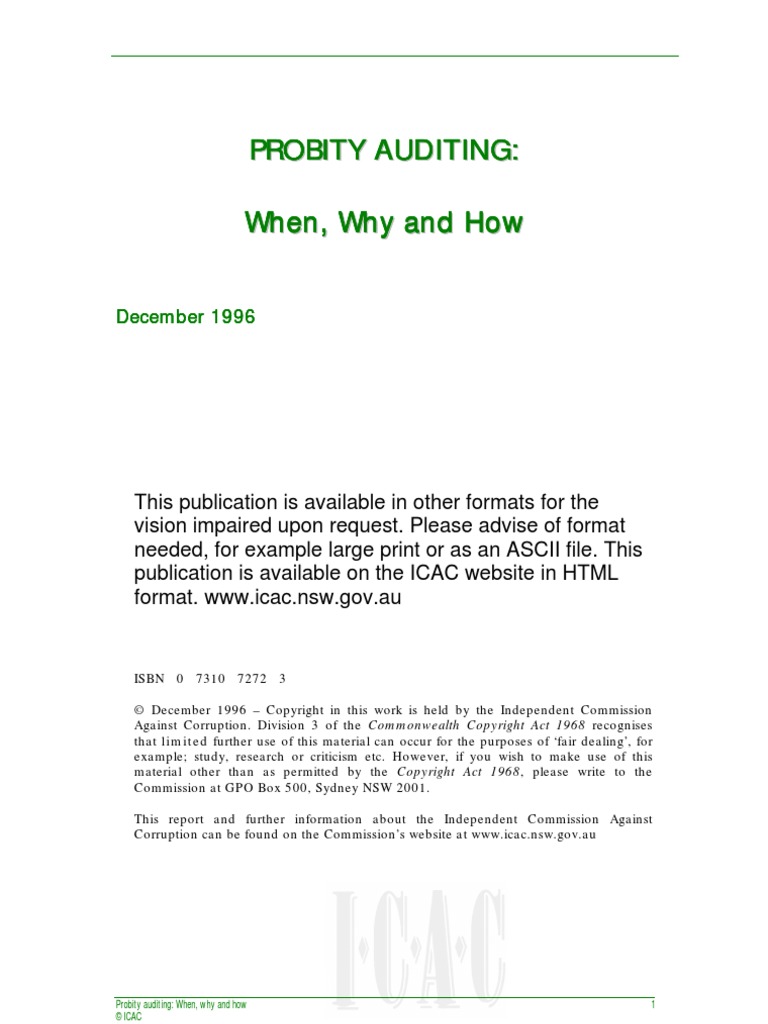 What Is Probity Audit | PDF | Conflict Of Interest | Evaluation