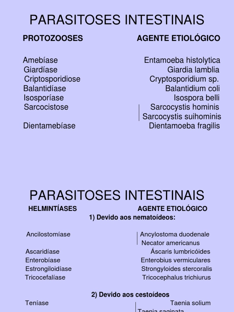 17.Parasitoses Intestinais | Parasitologia | Gastroenterologia