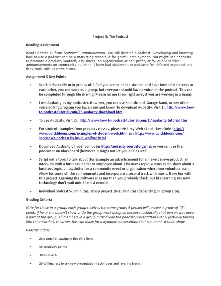 Podcast Project | PDF | Podcast | World Wide Web