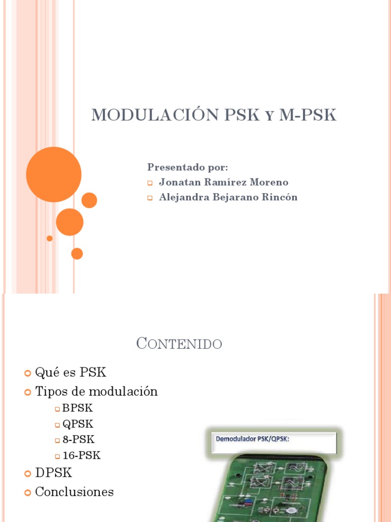 Presentacion Modulacion PSK | PDF