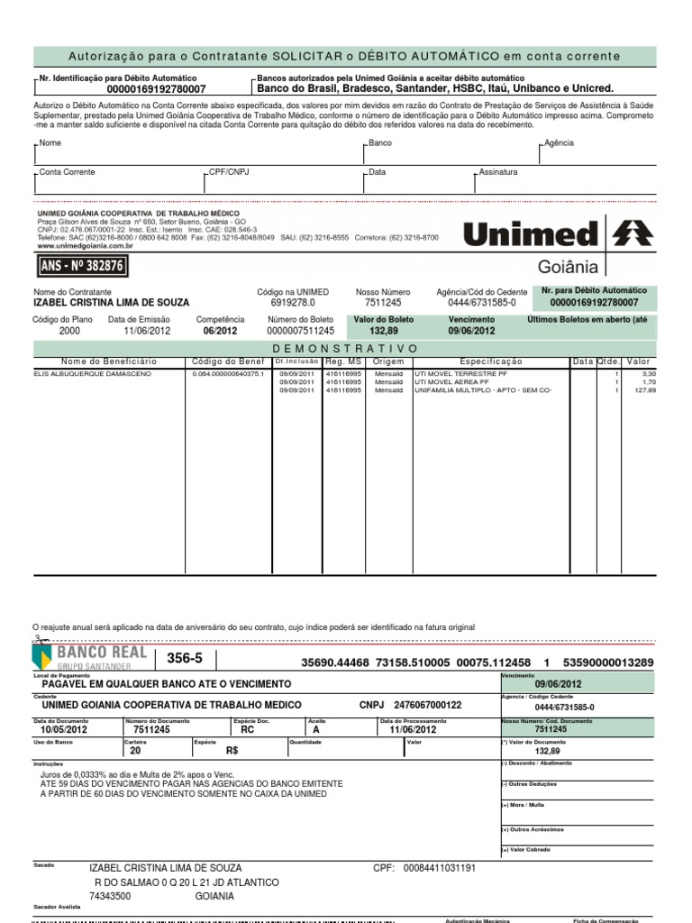 Boleto Unimed | PDF