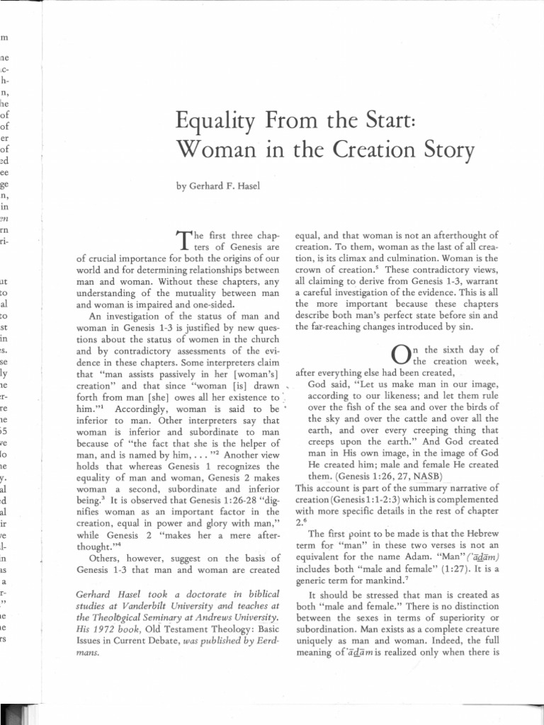 Gerhard Hasel in Spectrum | PDF | Genesis Creation Narrative | Image Of God