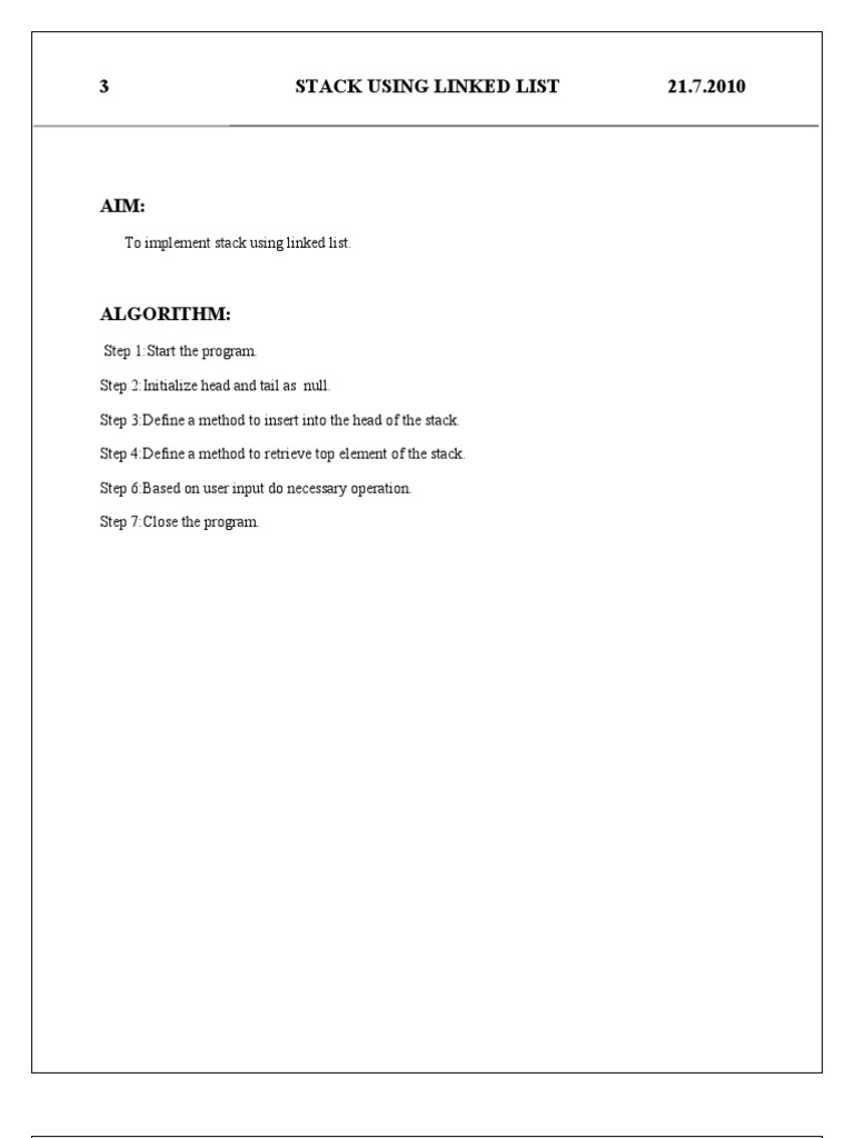 Stack Using Linklist | PDF | Queue (Abstract Data Type) | Method ... Stack Using Linklist | PDF | Queue (Abstract Data Type) | Method ...