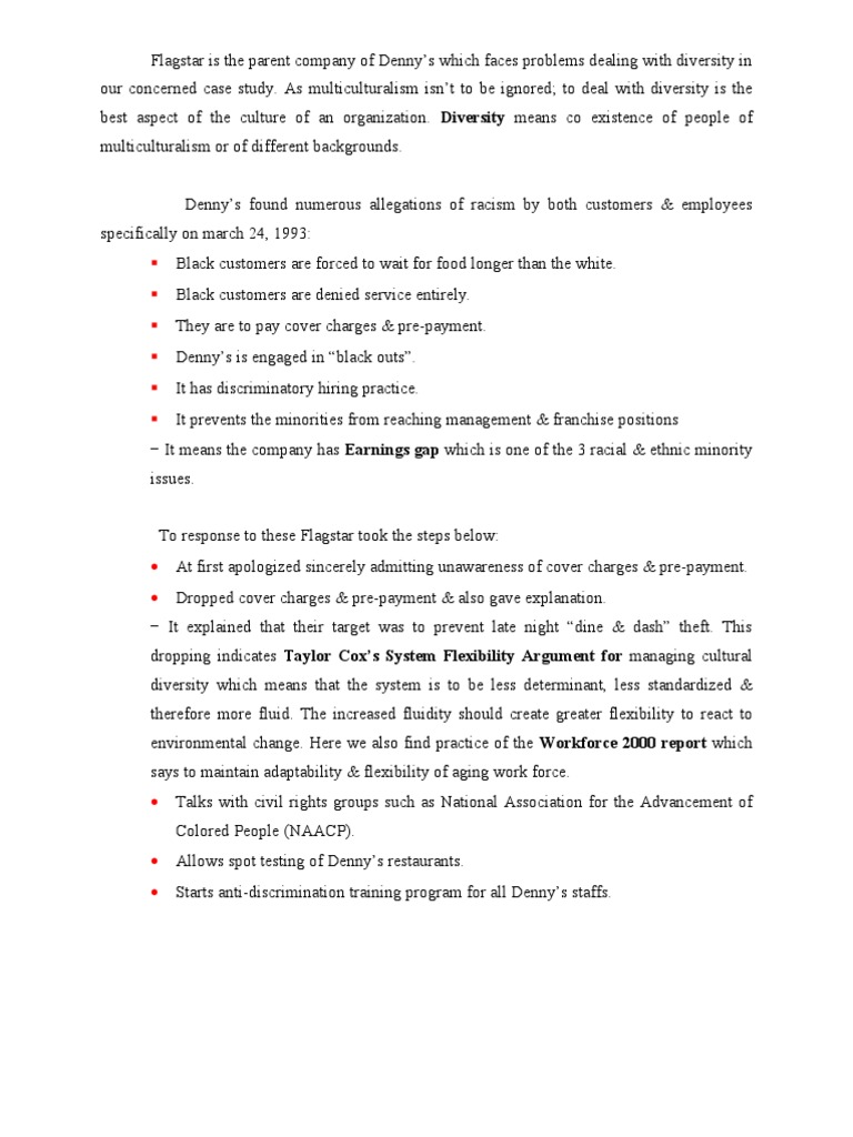 Case Denny's | PDF | Diversity (Business) | Franchising