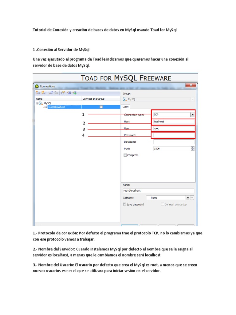 Tutorial de Conexión y Creación de Bases de Datos en MySql Usando Toad ...