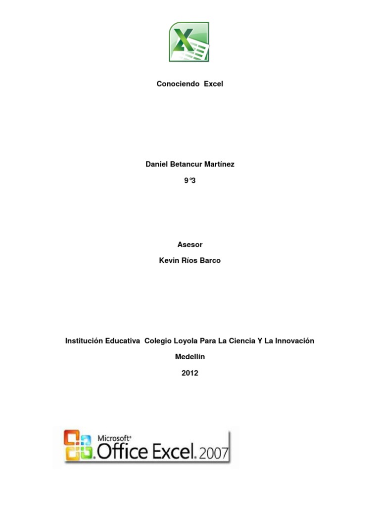 Conociendo Excel | PDF | Microsoft Excel | Hoja de cálculo