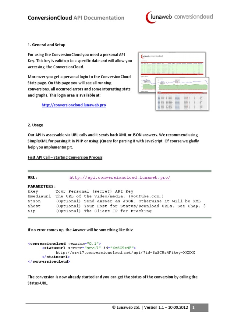 API Documentation 1.1 | PDF | Json | Application Programming Interface
