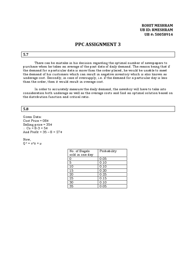 PPC Assignment 3: Rohit Meshram Ub Id: Rmeshram UB #: 50058914 | PDF | Normal Distribution ...
