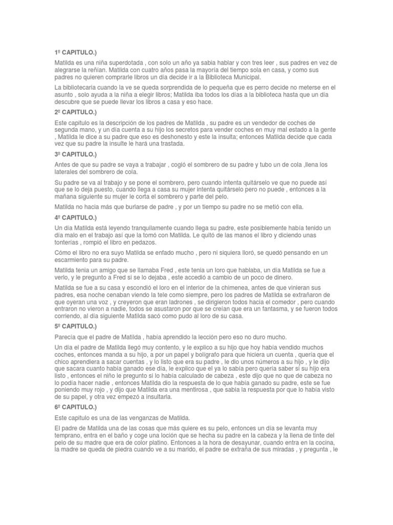 Resumen Matilda | PDF