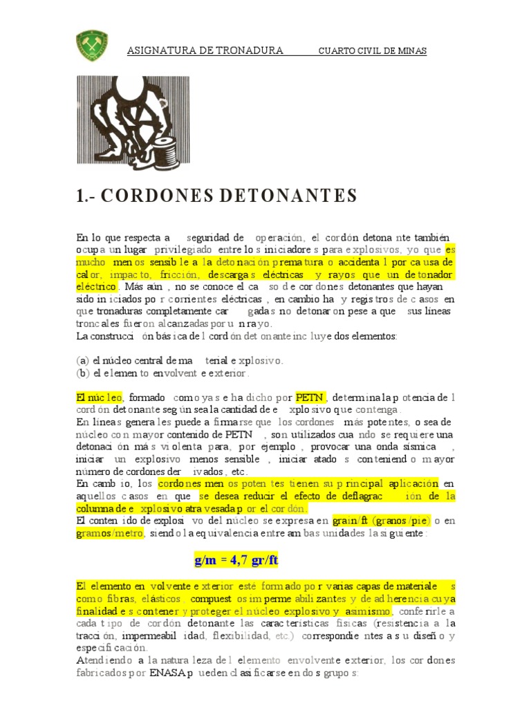 Cordones Detonantes | PDF | Material explosivo | Naturaleza