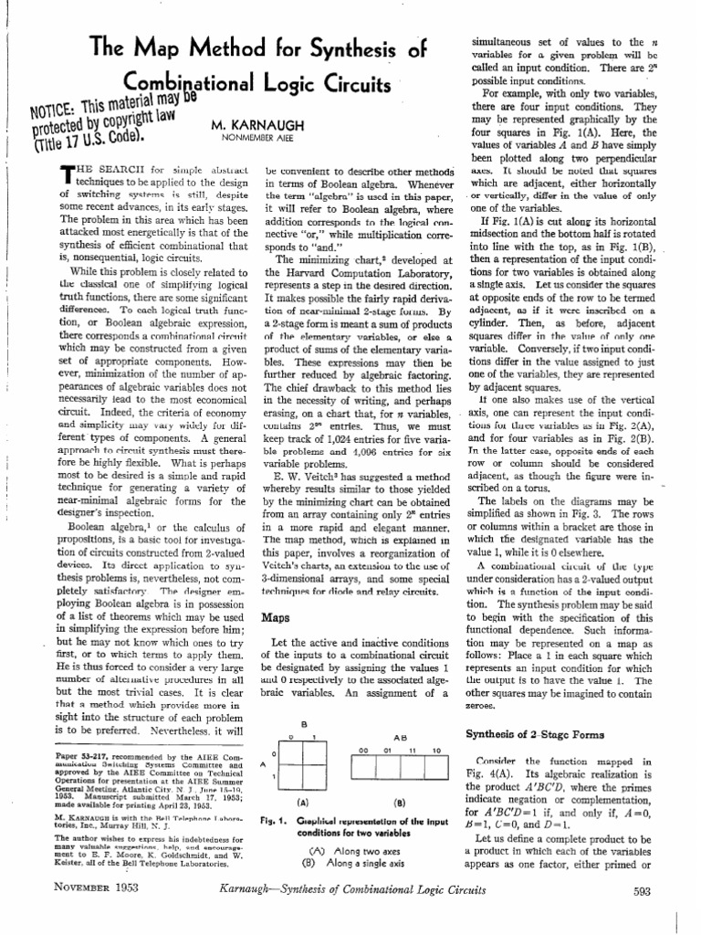 "The Map Method For Synthesis of Combinational Logic Circuits" Karnaugh ...