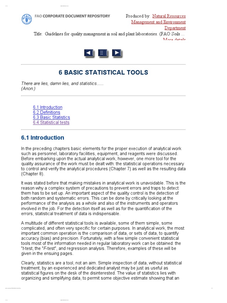 6 Basic Statistical Tools | Download Free PDF | Student's T Test ...