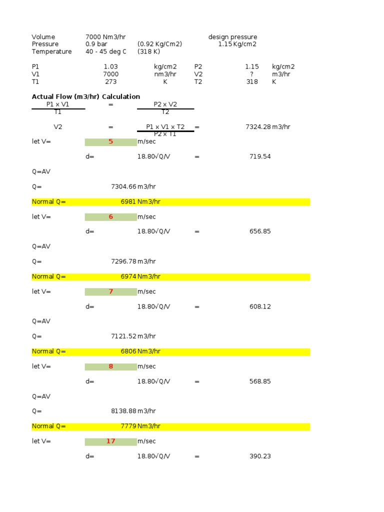Pipe Size Calculation | PDF