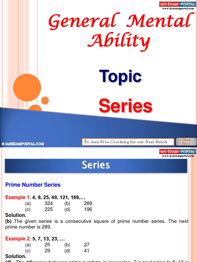 General Mental Ability Series | PDF