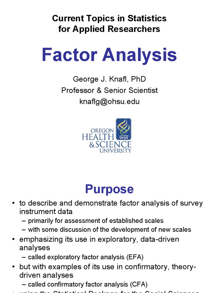 Factor Analysis in Survey Research | PDF | Factor Analysis | Principal ...