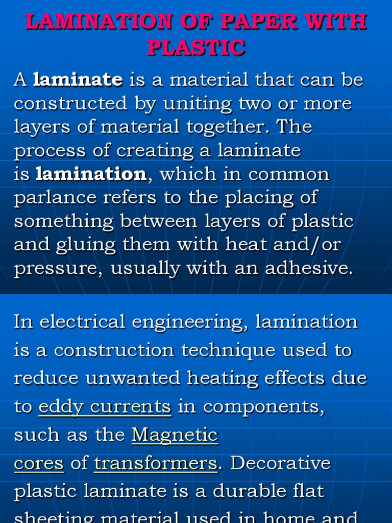 Paper Lamination with Plastic Process | PDF | Lamination | Plastic
