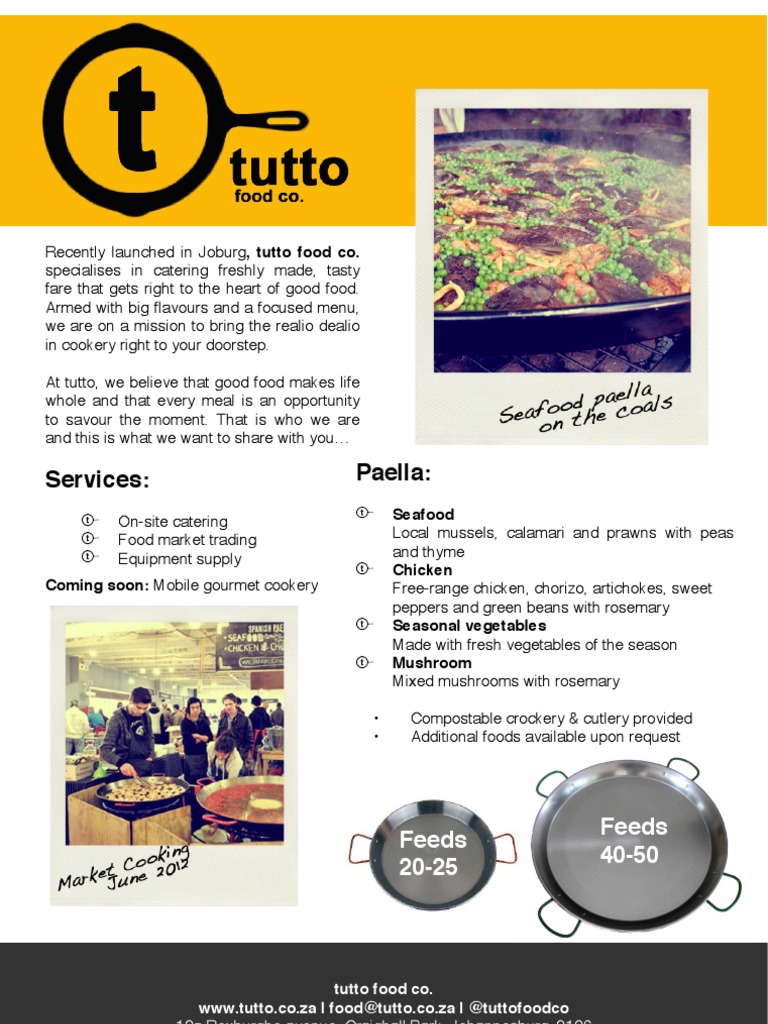 Catering Services by Tutto Food Co. | PDF