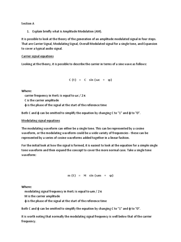 Lab Report Amplitude Modulation | PDF | Modulation | Amplitude
