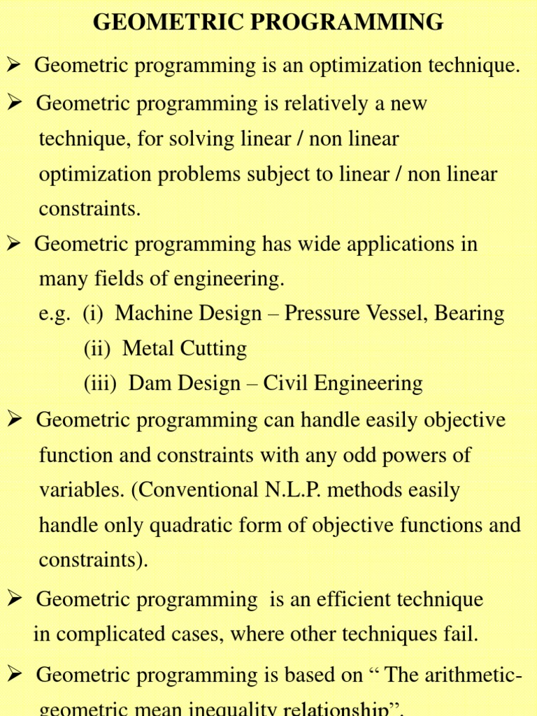 Geometric Programming Lecture Pdf Mathematical Optimization Analysis 6172