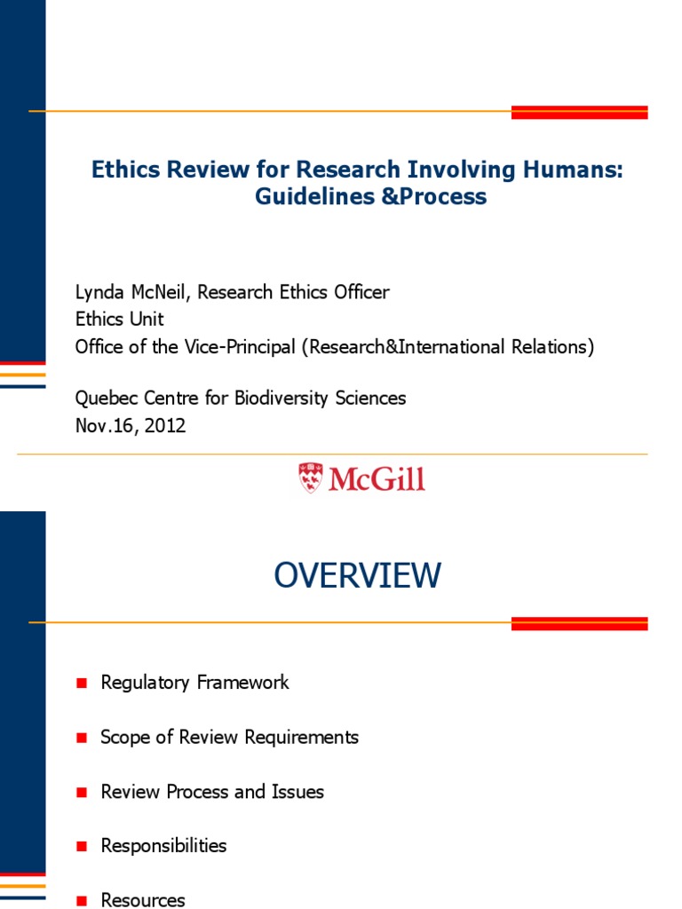 Ethics Review For Research Involving Humans: Guidelines &process | PDF ...